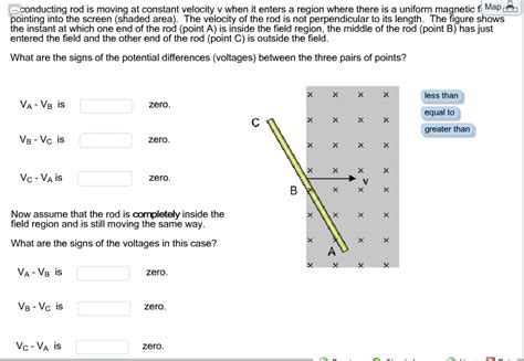 Solved Conducting Rod Is Moving At Constant Velocity V When