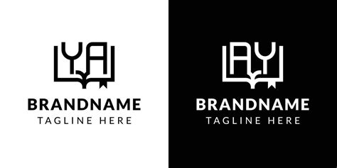 Letter Ay And Ya Book Logo Suitable For Business Related To Book With Ay Or Ya Initials