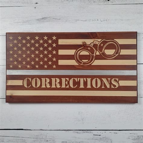 Wood Correctional Flag Etsy