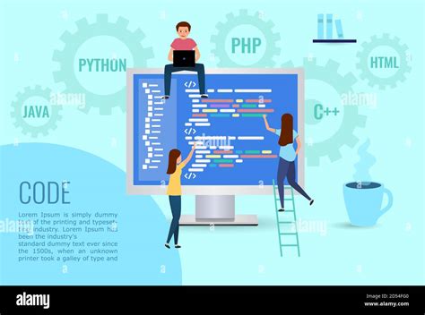 Team Writes Code Programming For A Game App Or Website Concept For Web Page Banner Social
