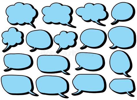 Set Of Hand Drawn Speech Bubbles Speak Bubble Text Cartoon Chatting Box Message Box Stock