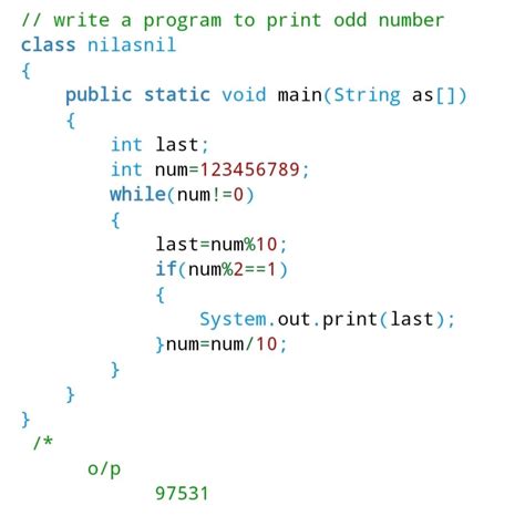 nilesh swami on linkedin java program to print odd number in given series