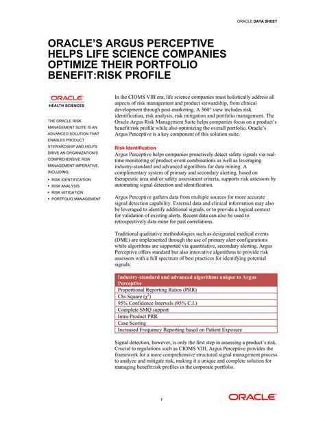 Safety And Pharmacovigilance System Oracle Argus Safety Suite PDF