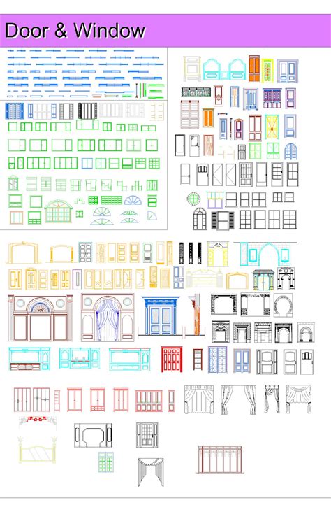 Autocad 2d Dwg Dxf Pdf Door And Window File Ready Block For Autocad 2d Drawing Autocad 2d