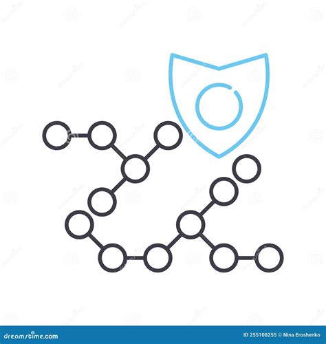 Network Data Protection Line Icon Outline Symbol Vector Illustration Concept Sign Stock