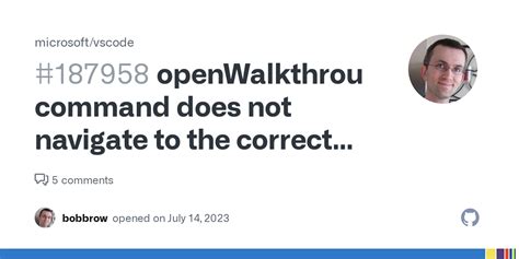Openwalkthrough Command Does Not Navigate To The Correct Location On