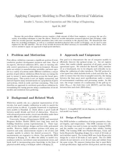 Pdf Applying Computer Modeling To Post Silicon Electrical Validation