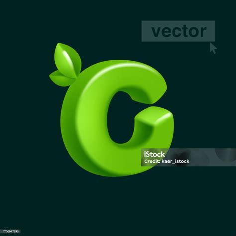 Letter O 로고 3d는 녹색 잎이 있는 만화 입방체 스타일로 렌더링됩니다 환경 친화적 인 벡터 그림입니다 불가능한 아이소메트릭 모양 3차원 형태에 대한 스톡 벡터 아트