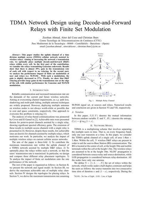 pdf tdma network design using decode and forward relays with finite