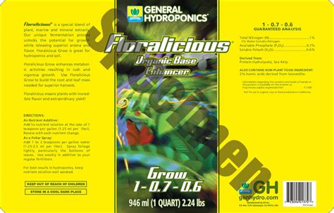 Product Labels General Hydroponics