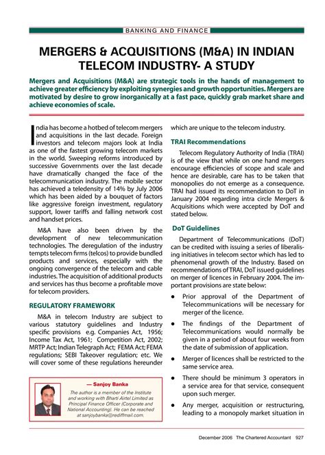 Telecom Mergers And Acquisitions Pdf