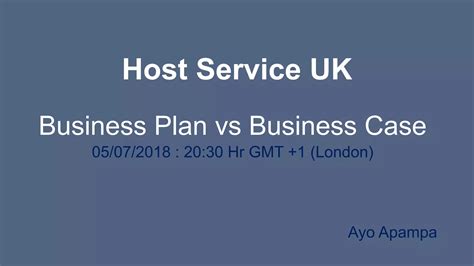 Business Plan Vs Business Case Ppt