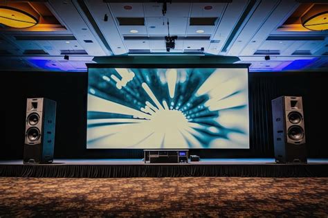 Premium Ai Image A Stage With A Speaker System And Large Video Screen For Presentations
