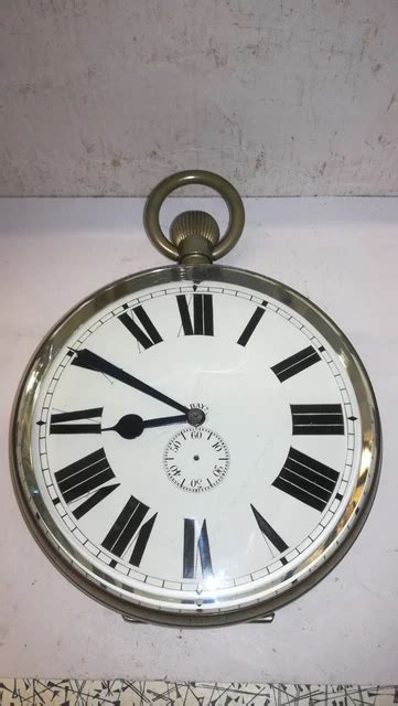 Gents Jumbo Goliath Pocketwatch 14cm Diameter Working But Needs