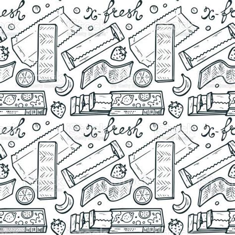 과자입니다 껌 완벽 한 패턴입니다 손으로 그린 낙서 거품 잇 몸입니다 벡터 일러스트 레이 션 민트 사탕에 대한 스톡 벡터 아트 및 기타 이미지 Istock