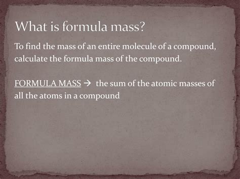 PPT Calculating Formula Mass PowerPoint Presentation Free Download ID