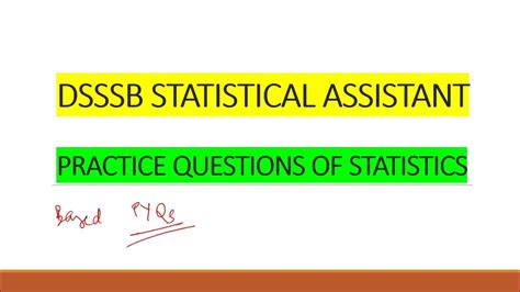 Practice Questions Of Statistics Dsssb Statistical Assistant Dsssb