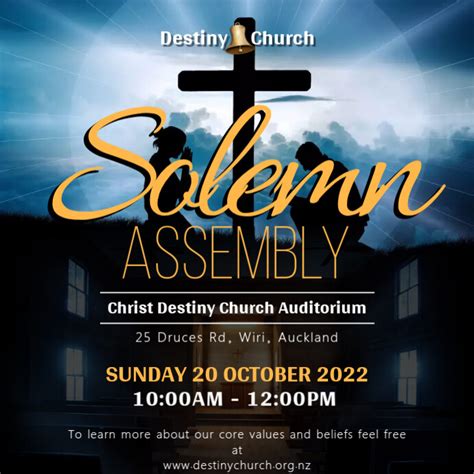 Blue Solemn Assembly Instagram Post Template Postermywall