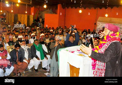 Pakistan Sunni Tehreek Chief Sarwat Ejaz Qadri Addresses During Milad E Mustafa Conference Held