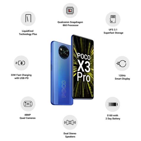 POCO X Pro Mobile Phone Steel Blue GB RAM GB Storage Azha Pasa Azha Pasa