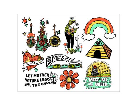 Billy Strings Inspired Temporary Tattoo Sheet Original Bmfs Designs Etsy