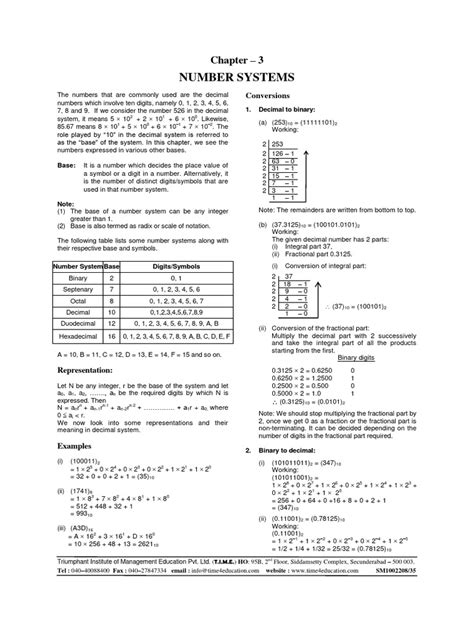 Chapter 3 Number Systems Pdf Subtraction Numbers