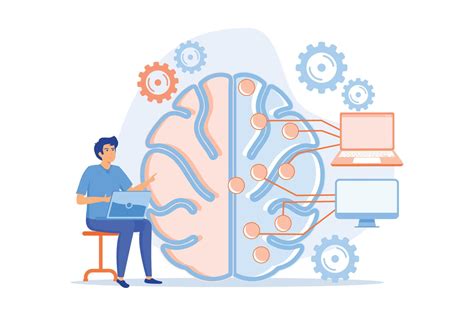 Brain With Digital Circuit And Programmer With Laptop Machine Learning