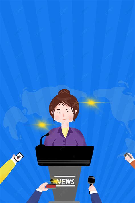 기자 회견 대기 기하 도형 파란색 배경 리포터 기자 회견 분위기 배경 일러스트 및 사진 무료 다운로드 Pngtree