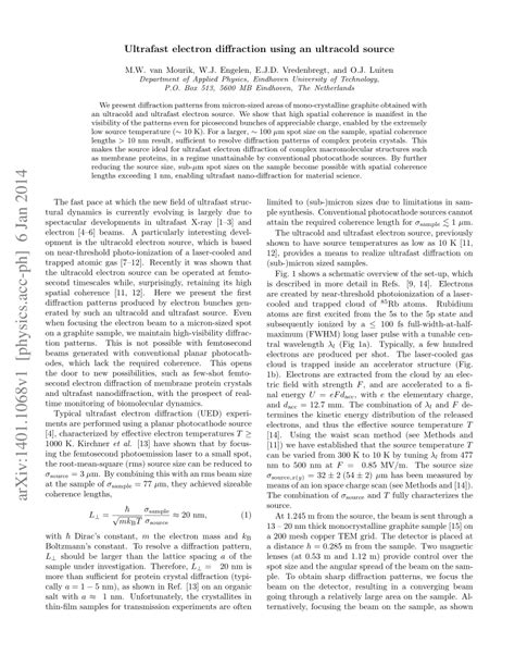 Pdf Ultrafast Electron Diffraction Using An Ultracold Source