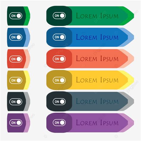 Colorful Flat Design Start Button Set With Small Additional Modules Vector Hand Energy Tap