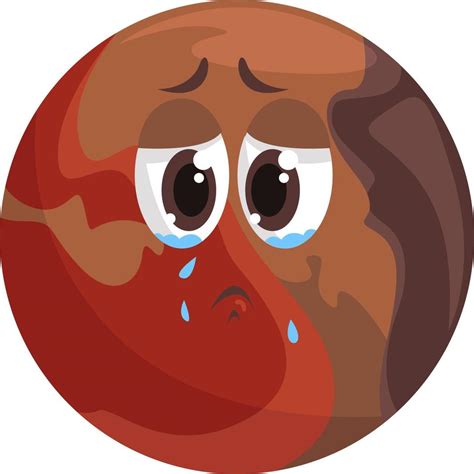 Sad Pluto Planet Illustration Vector On White Background 13531265