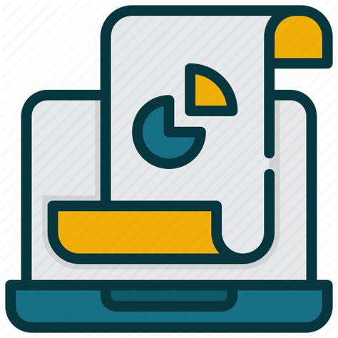 Graph Chart Report Online Laptop Icon Download On Iconfinder