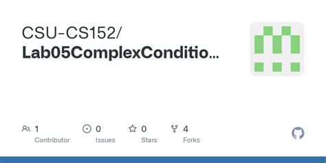 GitHub CSU CS Lab ComplexConditionals