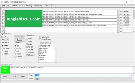 Esp8266 Download Tool Finished Flashing Junglebiscuit