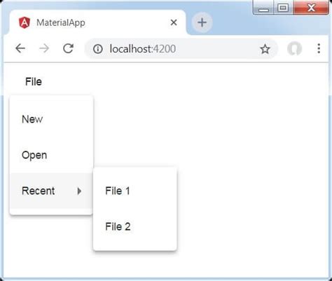 angular material menu online tutorials library list
