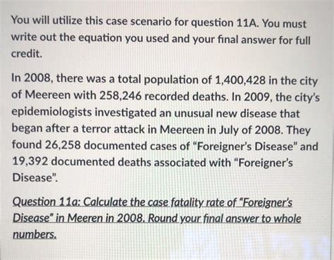 solved you will utilize this case scenario for question 11a