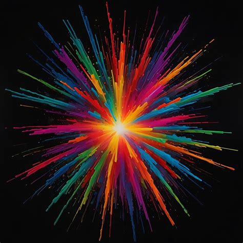 Neon Colors Bursting From A Black Canvas In A Vibrant Explosion Of