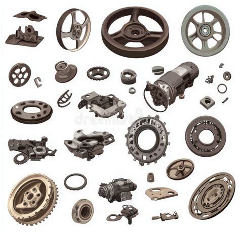 An Exploded View Of A Car Engine Is Illustrated In 3d Emphasizing The