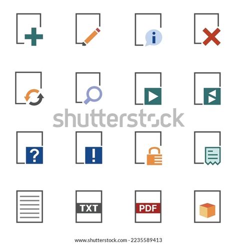 Vector Set Linear Icons Related Paper Stock Vector Royalty Free