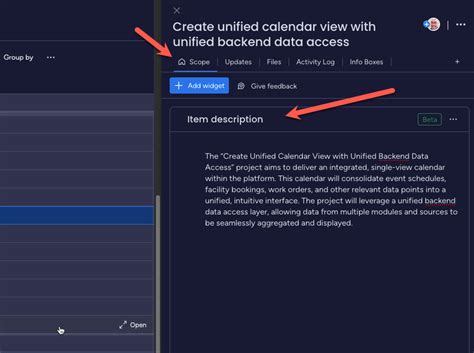 Get Item Description Widget Via The Api Feature Requests Api And Apps Framework Monday