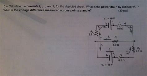 Solved 6 Calculate The Currents I I2 And I For The Chegg Com