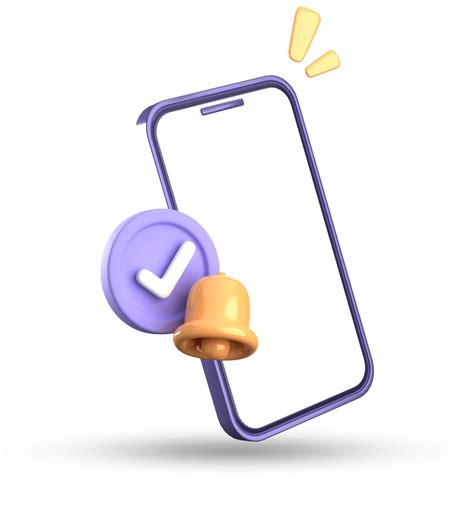 3d Rendering Of Smartphone And Bell Notification 3d Pastel Icon Set 33026957 Png