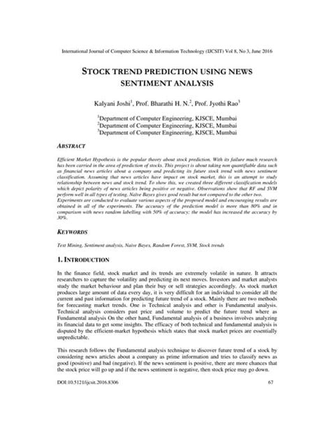 Stock Trend Prediction Using News Sentiment Analysis Pdf