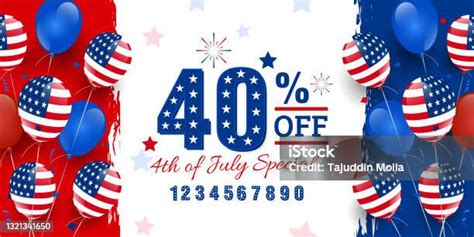 미국 7월 4일 특별 세일 제공 할인 미국 컬러 풍선과 현대 현대 그런지 디자인 배경에 사용할 추가 번호와 프로모션 디자인 4에 대한 스톡 벡터 아트 및 기타 이미지