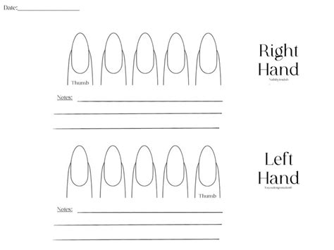 Nail Art Planner Nail Design Template Digital Download Etsy Nail Art Planning Template