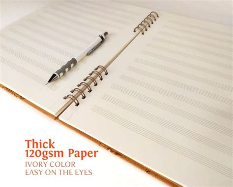 Designer Music Composition Notebook Hardcover A4 100120p Perforated