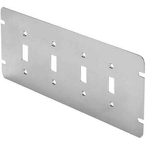 4 Gang Steel Flat Toggle Switch Cover Centaur Installation