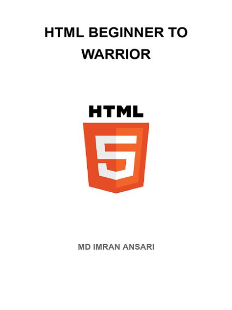 Html5 Beginer To Warrior Pdf Html Element Html