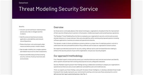 Threat Modeling Security Service Cyber Threat Modeling