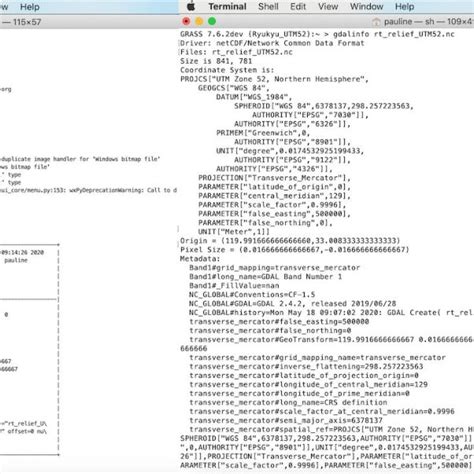 Grass Gis Console Left And Gdalinfo Gdal Utility Right Source